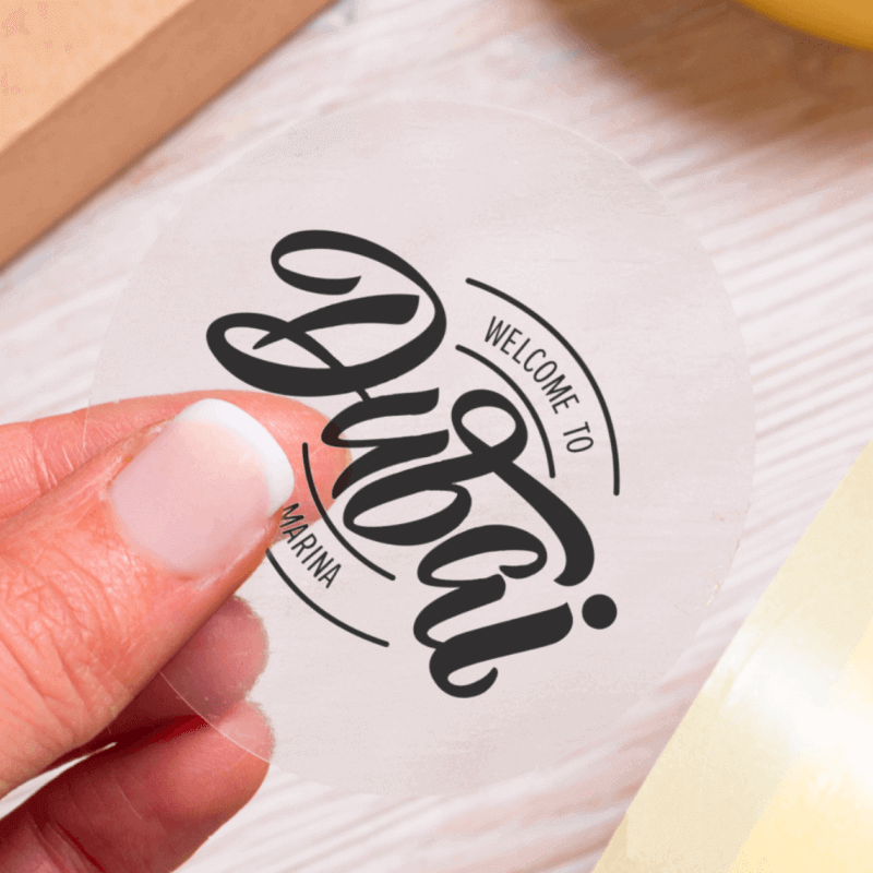 Transparent Stickers with Custom Die Cut Proof resistant